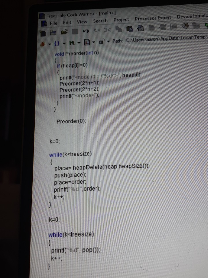 Solved Freescale CodeWarrior - [main.c) File Edit View | Chegg.com