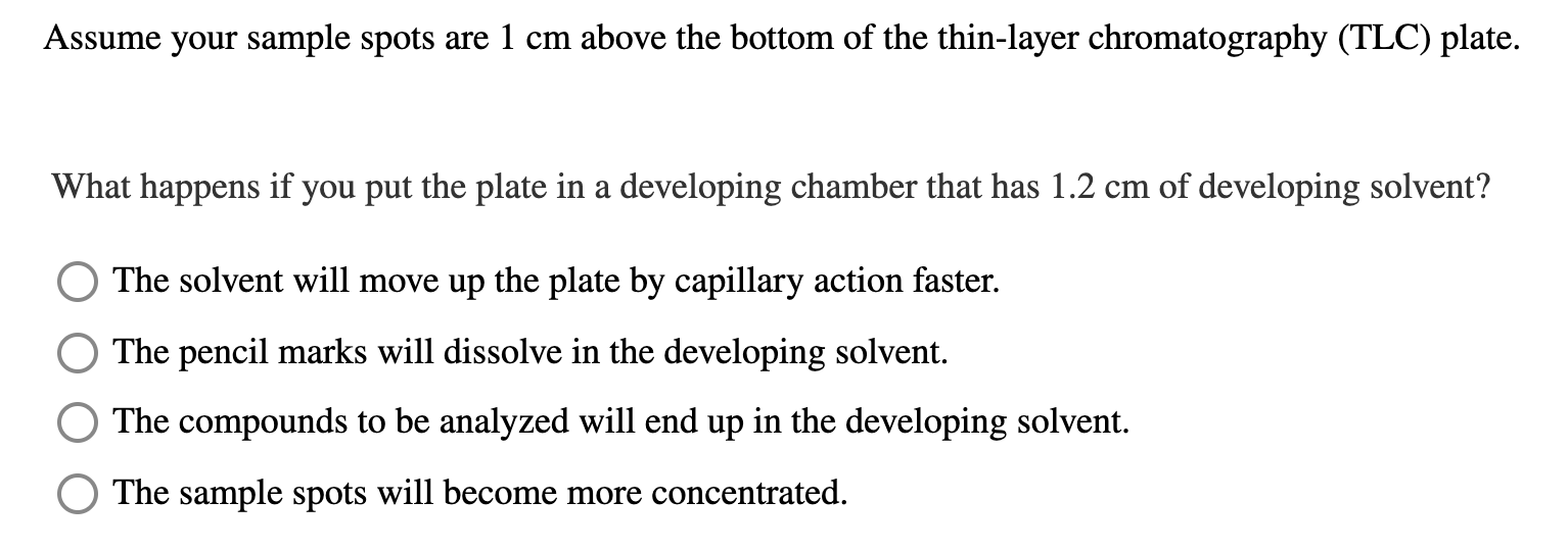 Solved Assume your sample spots are 1 cm above the bottom of | Chegg.com