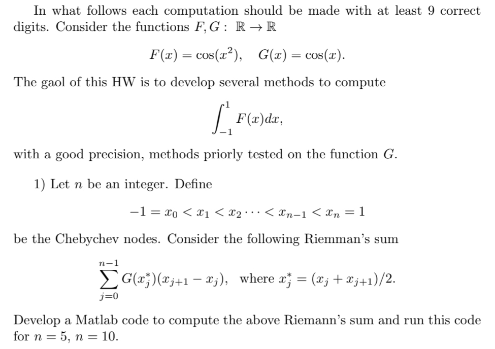 Solved In what follows each computation should be made with | Chegg.com