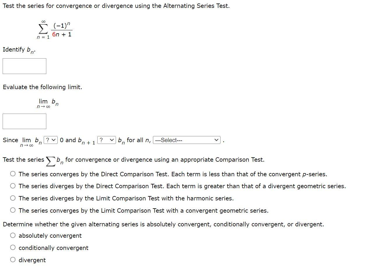 Solved Test the series for convergence or divergence using | Chegg.com