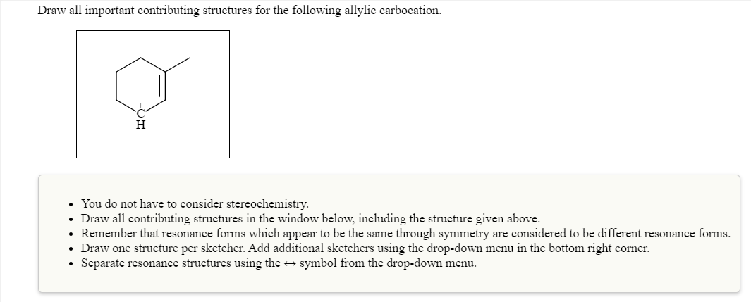 Solved Draw all important contributing structures for the | Chegg.com