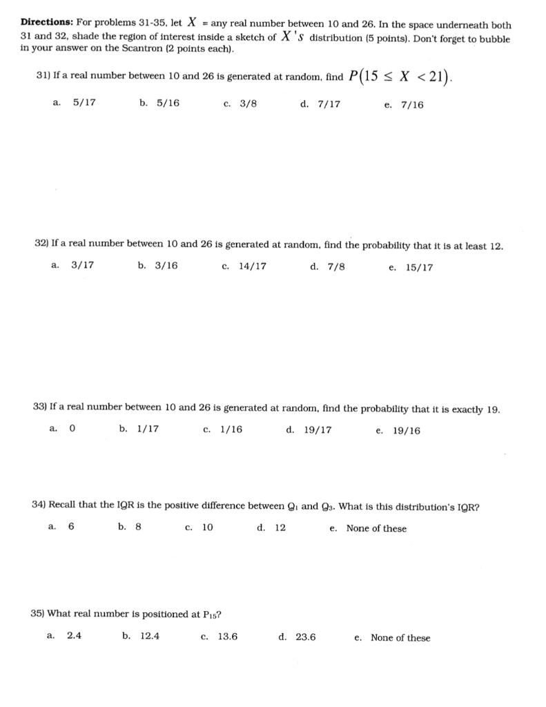Solved Directions: For problems 31-35, let X = any real | Chegg.com