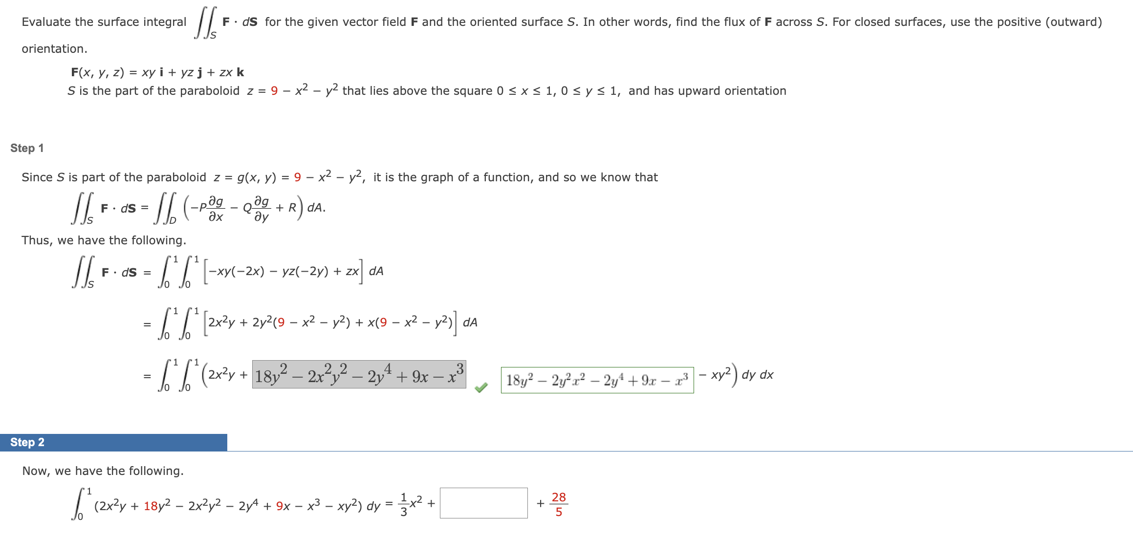 Solved Evaluate the surface integral ∬SF⋅dS for the given | Chegg.com