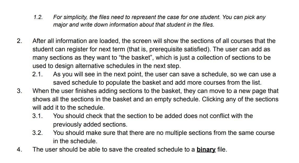 Solved Usage Scenario: 1. When the app is launched, it loads | Chegg.com