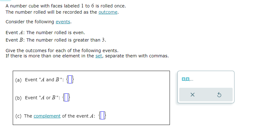 Solved A number cube with faces labeled 1 to 6 is rolled | Chegg.com