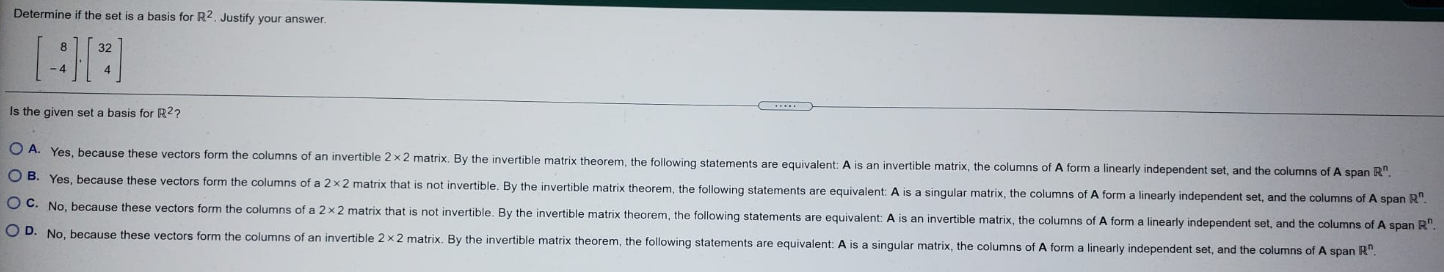 Solved Determine if the set is a basis for R2. Justify your | Chegg.com