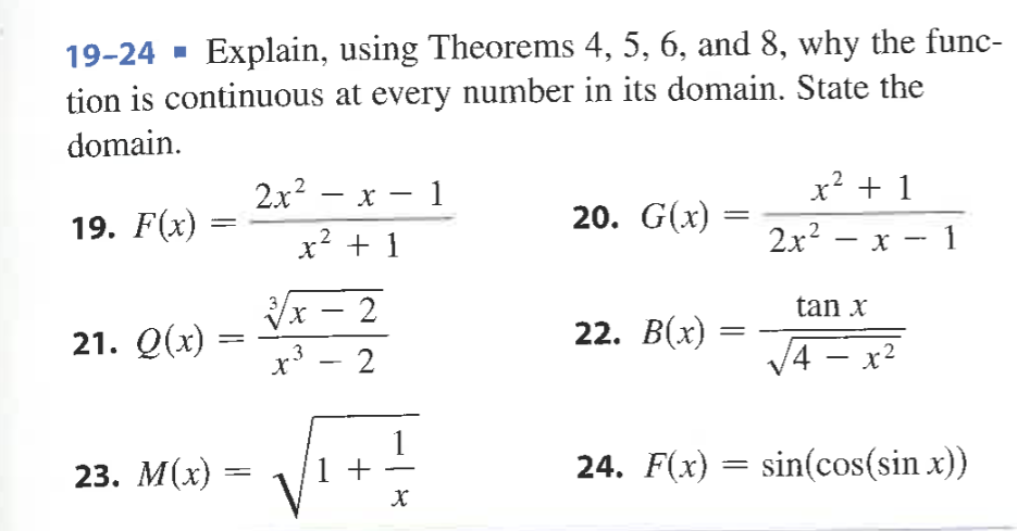 Solved 19 24 Explain Using Theorems 4 5 6 And 8 Why