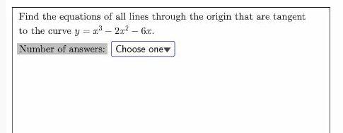 Solved Find the equations of all lines through the origin | Chegg.com