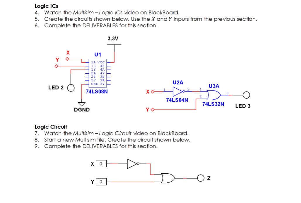 Solved Digital Inputs and Outputs 1. Watch the Multisim - | Chegg.com