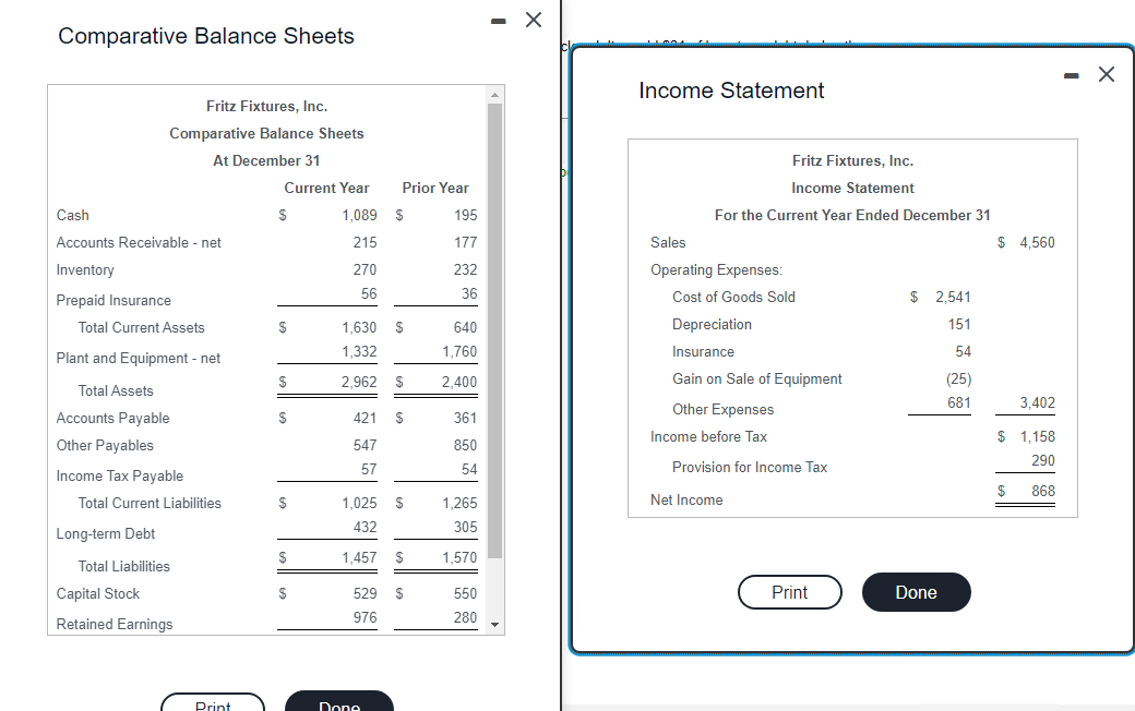Solved (Click the icon to view the balance sheets.) (Click | Chegg.com