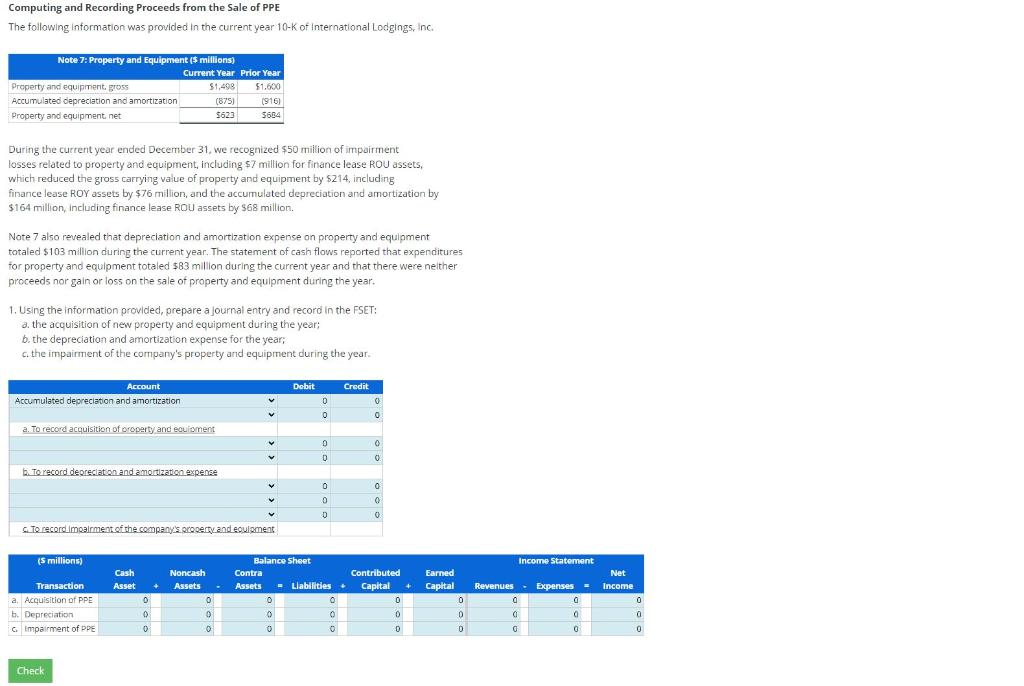 Computing and Recording Proceeds from the Sale of PPE | Chegg.com