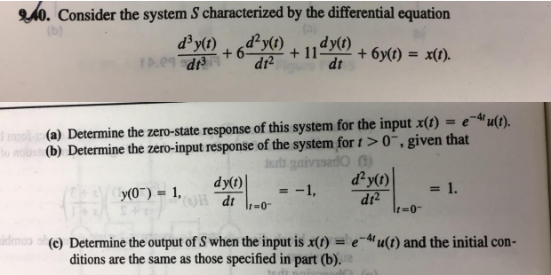 Solved 210. Consider the system S characterized by the | Chegg.com