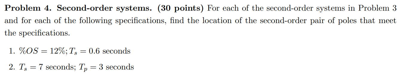 Solved Problem 4. Second-order systems. (30 points) For each | Chegg.com