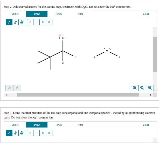 Solved Consider the reaction. 1. NaBH4 2. D2O Complete the | Chegg.com