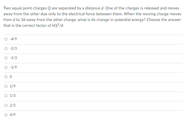 Solved Two equal point charges Q are separated by a distance | Chegg.com