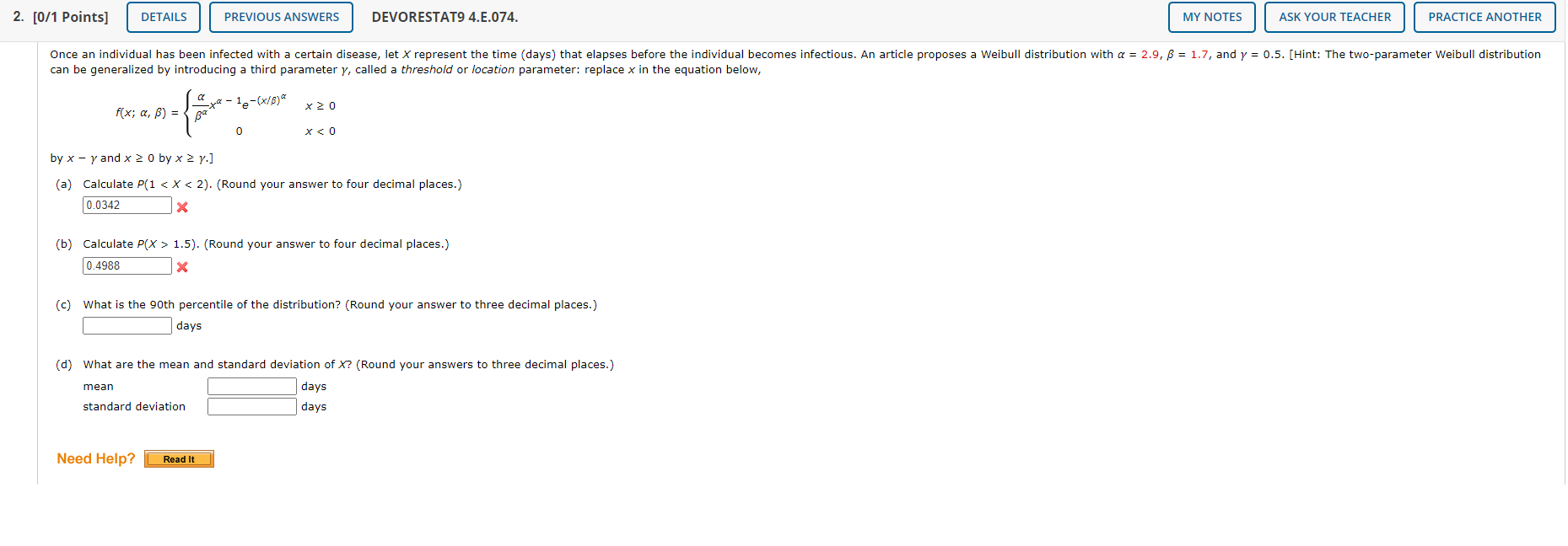 Solved 2. [0/1 Points] DETAILS PREVIOUS ANSWERS DEVORESTAT9 | Chegg.com