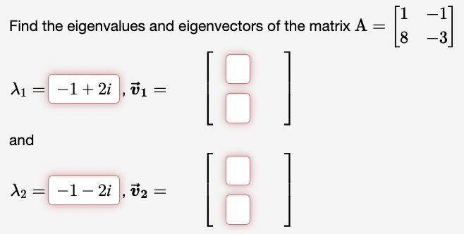 Solved Find the eigenvalues and eigenvectors of the matrix | Chegg.com