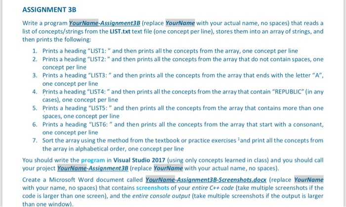 Solved ASSIGNMENT 3B Write a program YourName-Assignment38 | Chegg.com