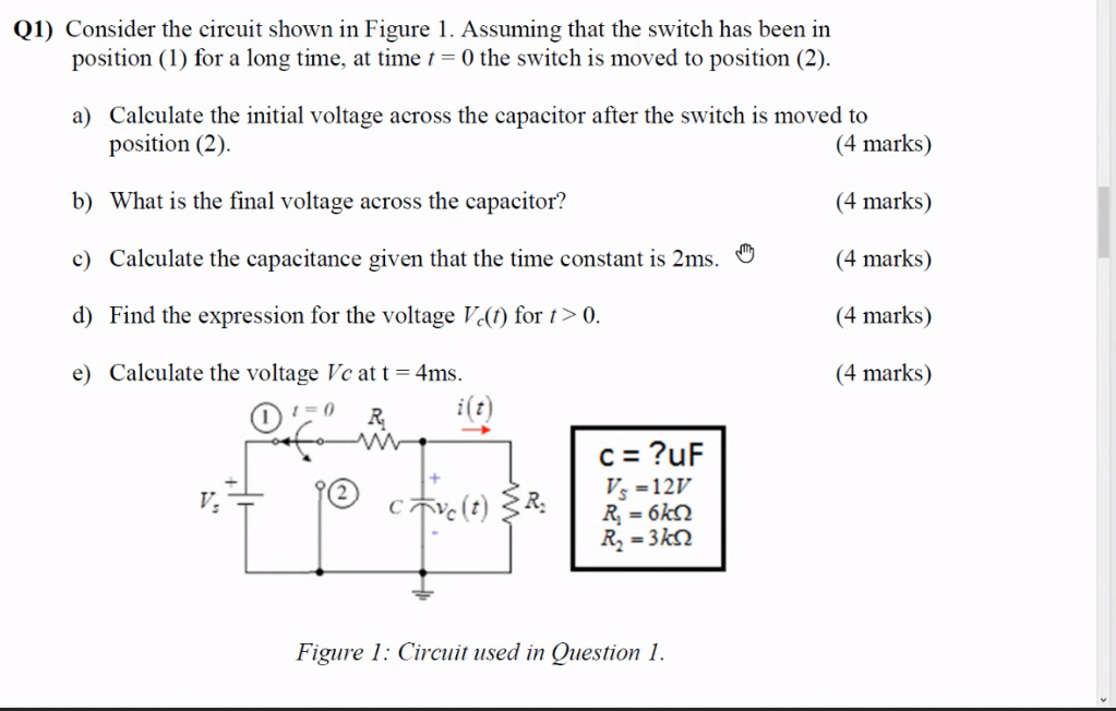 Solved Q1) Consider the circuit shown in Figure 1. Assuming | Chegg.com