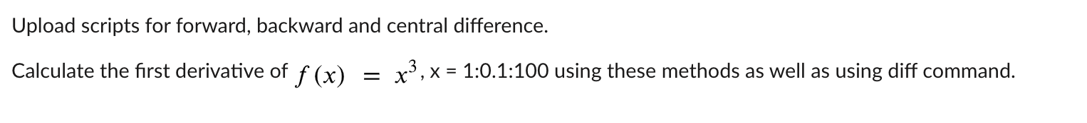 Solved Upload scripts for forward, backward and central | Chegg.com