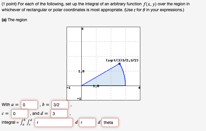 Solved (1 point) For each of the following, set up the | Chegg.com