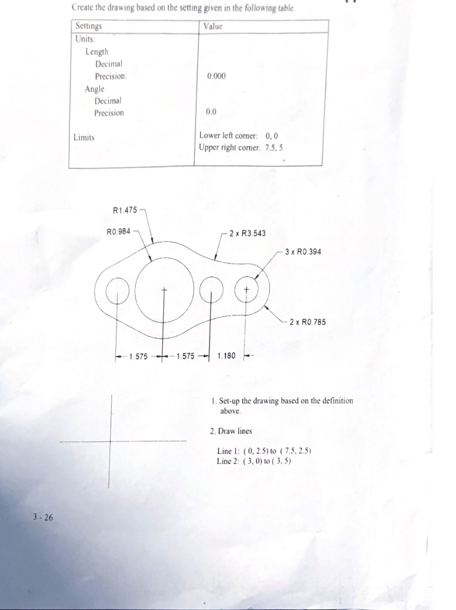 Solved Create the drawing based on the setting given in the | Chegg.com