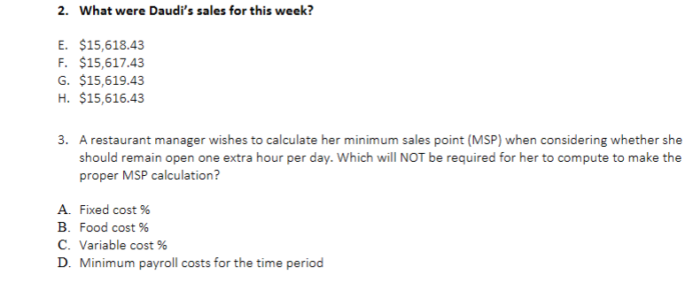 Solved 1. What were Daudi's \% of Weekly Sales for Sunday? | Chegg.com