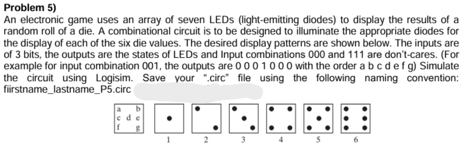 Solved Problem 5) ﻿An electronic game uses an array of seven | Chegg.com