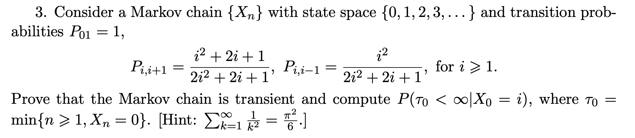 Solved Consider a Markov chain {xn} ﻿with state space | Chegg.com