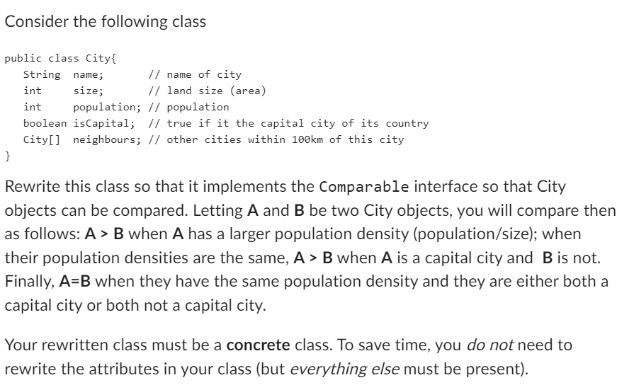 Solved Consider the following class Rewrite this class so | Chegg.com