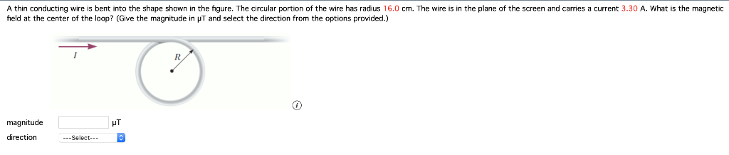 Solved A thin conducting wire is bent into the shape shown | Chegg.com