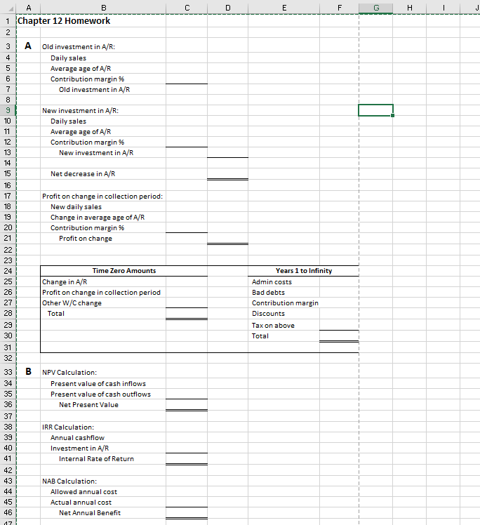 Create an Excel spreadsheet to organize your answers | Chegg.com