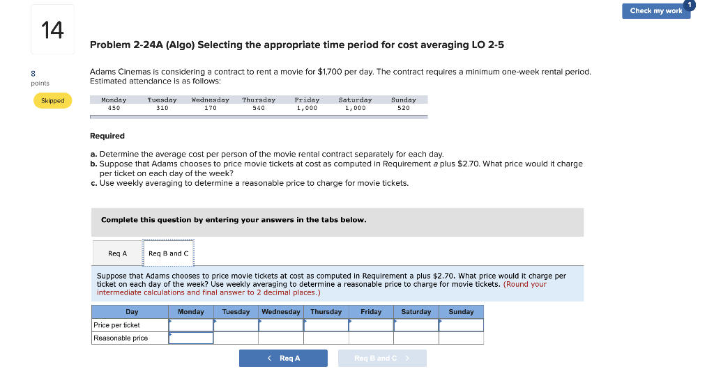 Solved Oroblem 2-24A (Algo) Selecting the appropriate time | Chegg.com