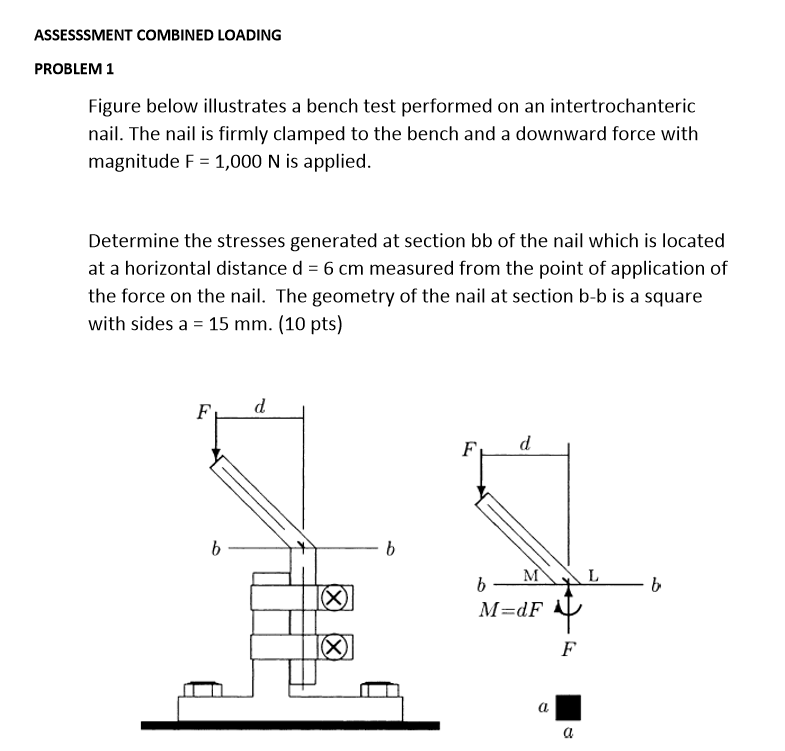 Solved ASSESSSMENT COMBINED LOADING PROBLEM 1 Figure below | Chegg.com