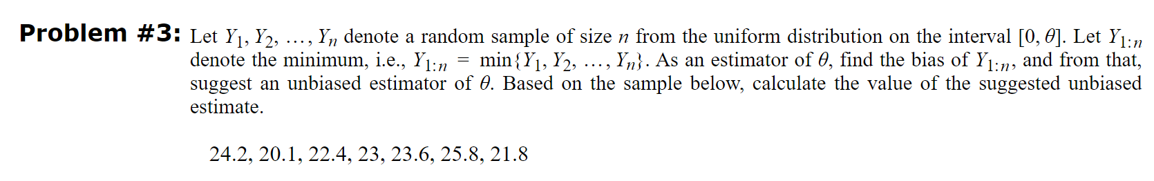Solved : Let Y1,Y2,…,Yn denote a random sample of size n | Chegg.com