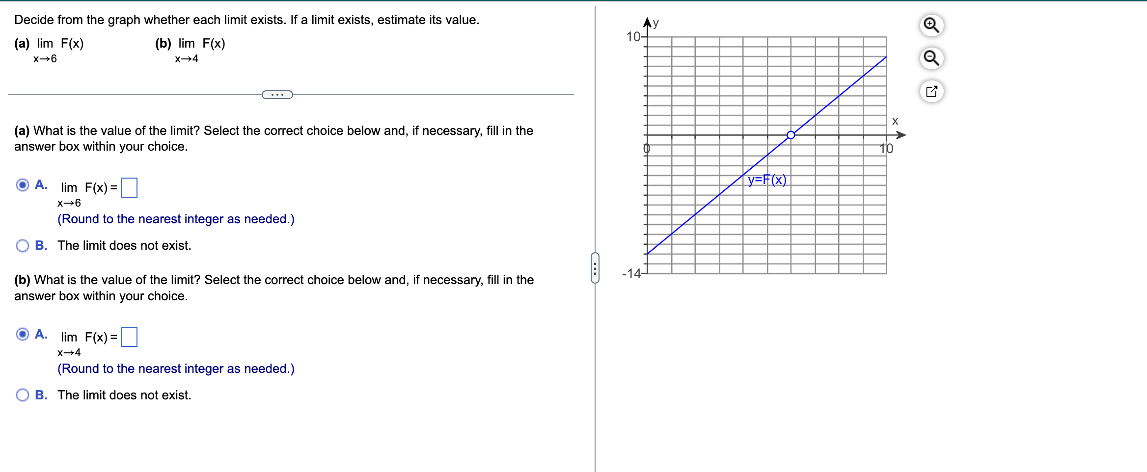 Solved Decide From The Graph Whether Each Limit Exists If A