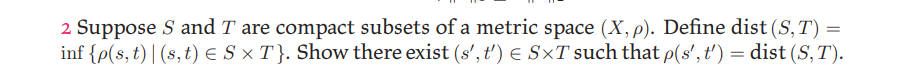 Solved 2 Suppose S and T are compact subsets of a metric | Chegg.com