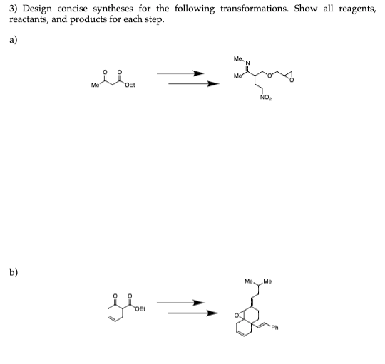 Solved 3) Design concise syntheses for the following | Chegg.com