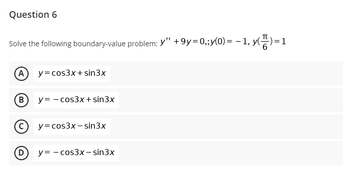 Solved Question 6 Solve the following boundary-value | Chegg.com