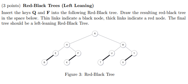 Solved (3 points) Red-Black Trees (Left Leaning) Insert the | Chegg.com