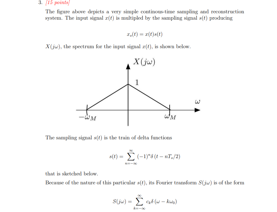 Solved The figure above depicts a very simple continous-time | Chegg.com