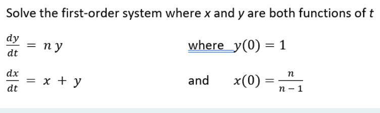 Solved Solve the first-order system where x and y are both | Chegg.com