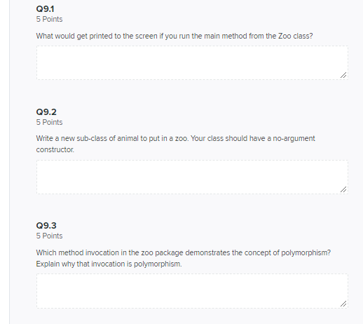Solved Given the following classes: In Animal.java: package | Chegg.com