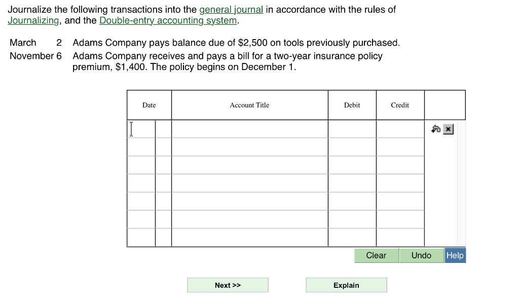 Solved Journalize the following transactions into the | Chegg.com