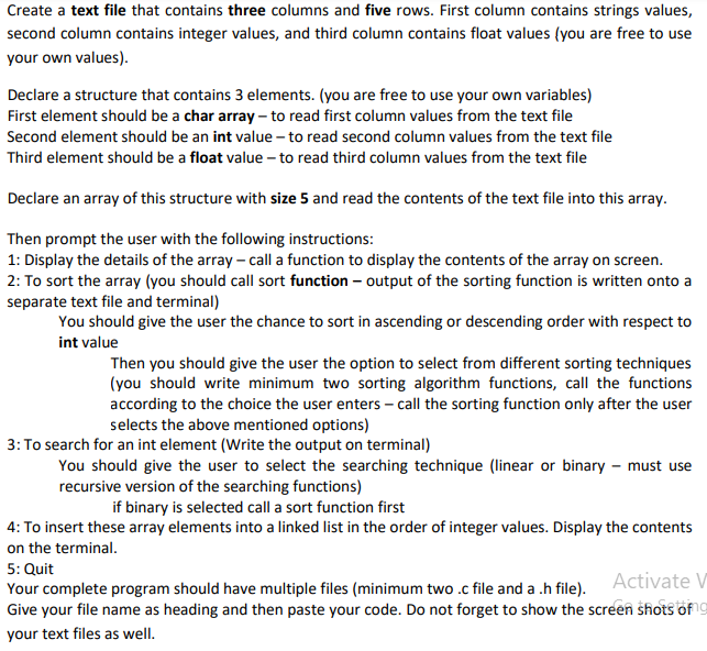 Solved Write A Complete C Program And Screen Shot Of Output Chegg
