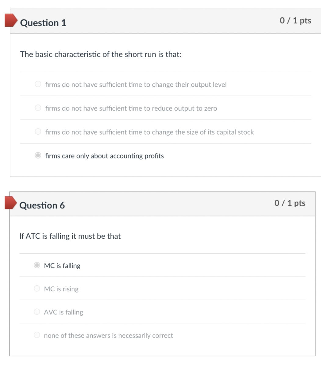 Solved Question 1The basic characteristic of the short run | Chegg.com