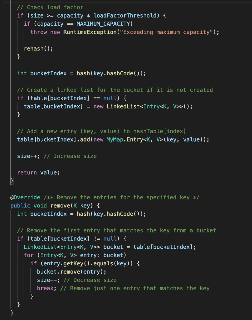 Solved In the text you will find a custom Map interface to | Chegg.com