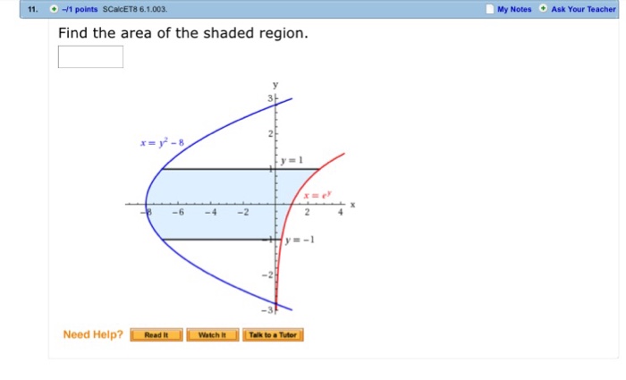 Solved 11. 1 points SCalcET8 6.1.003. My Notes Ask Your | Chegg.com Solved 11. 1 points SCalcET8 6.1.003. My Notes Ask Your | Chegg.com