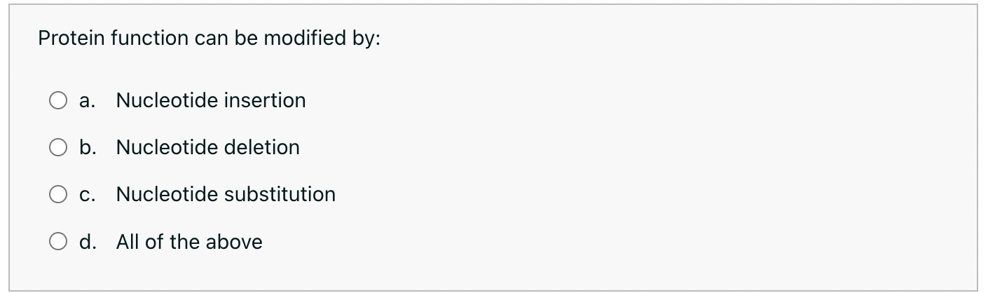 Solved Protein function can be modified by: a. Nucleotide | Chegg.com