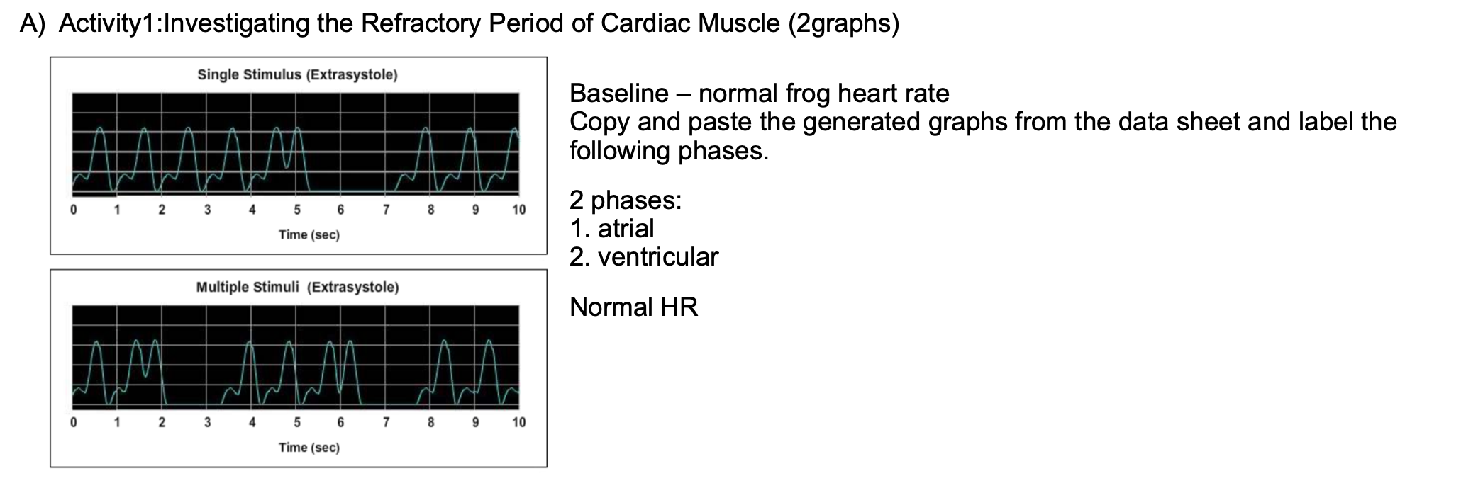 Solved A) Activity 1:Investigating the Refractory Period of | Chegg.com